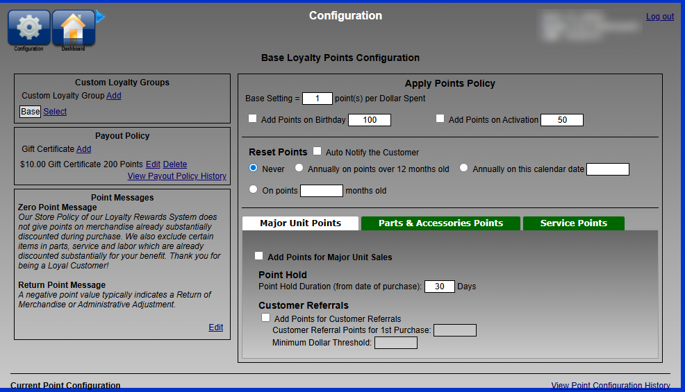 Loyalty Rewards Program - Setup